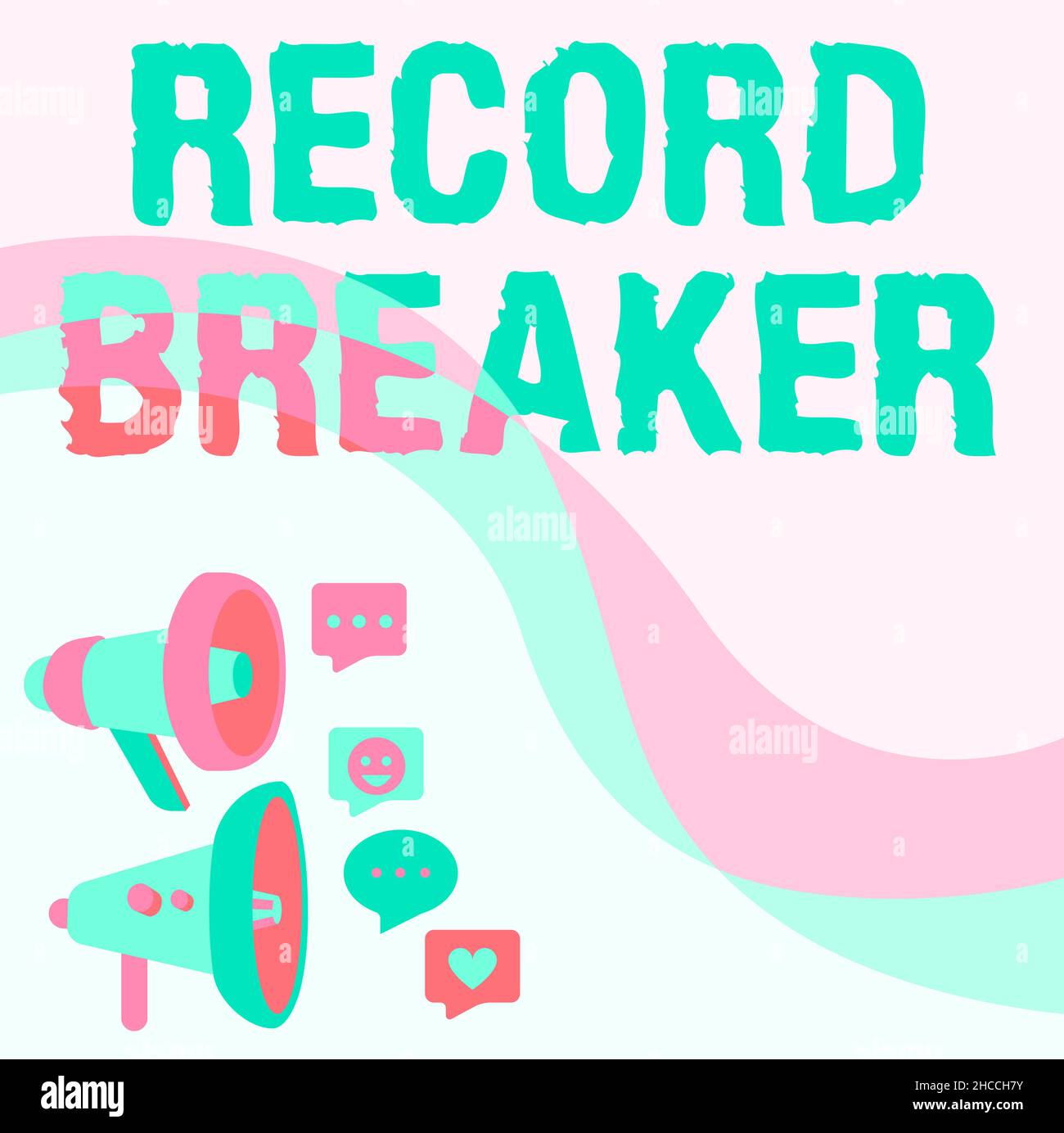 Hand writing sign Record Breaker. Business showcase someone or ...