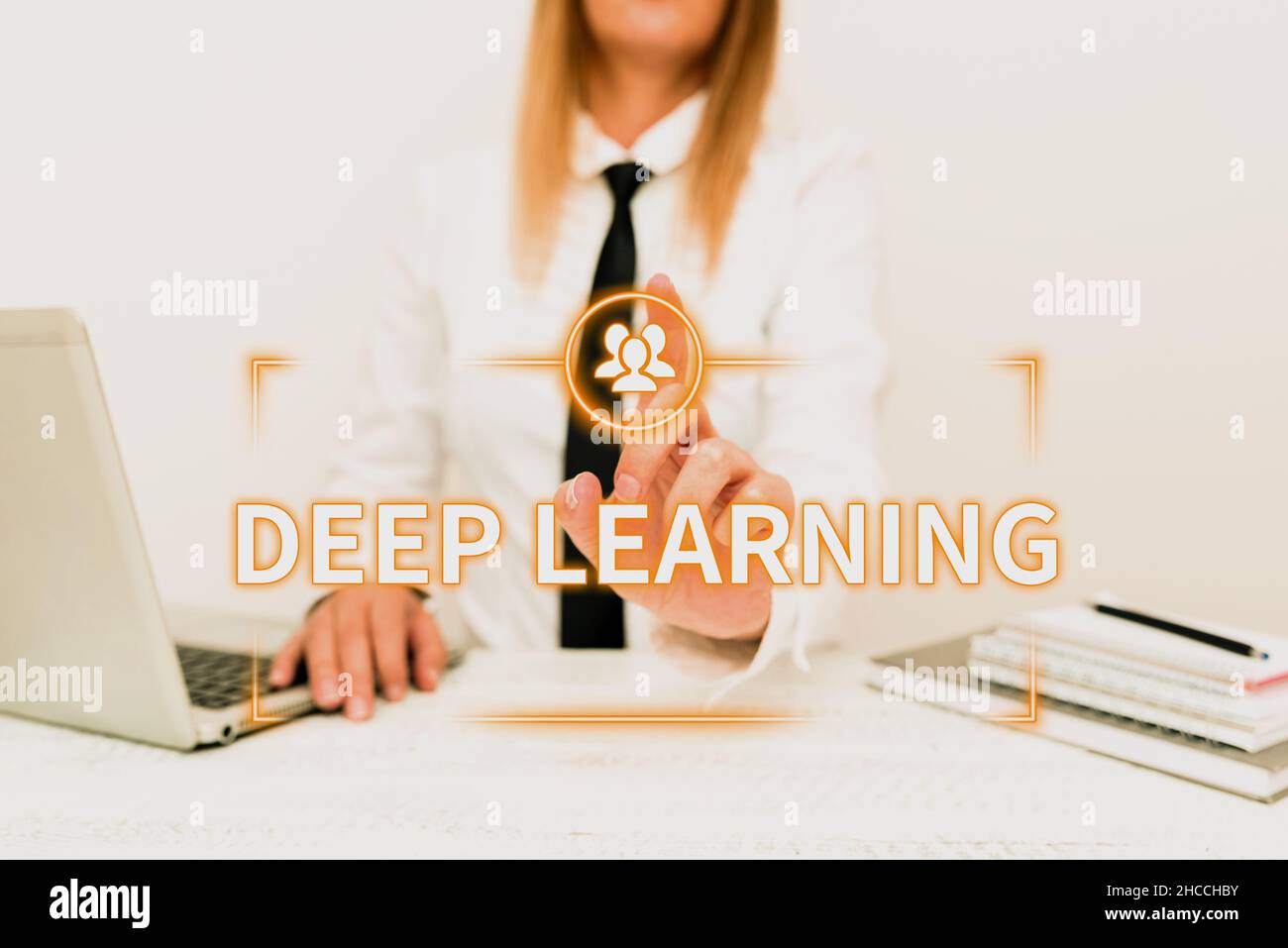 Conceptual caption Deep Learning. Business idea Hierarchical ...