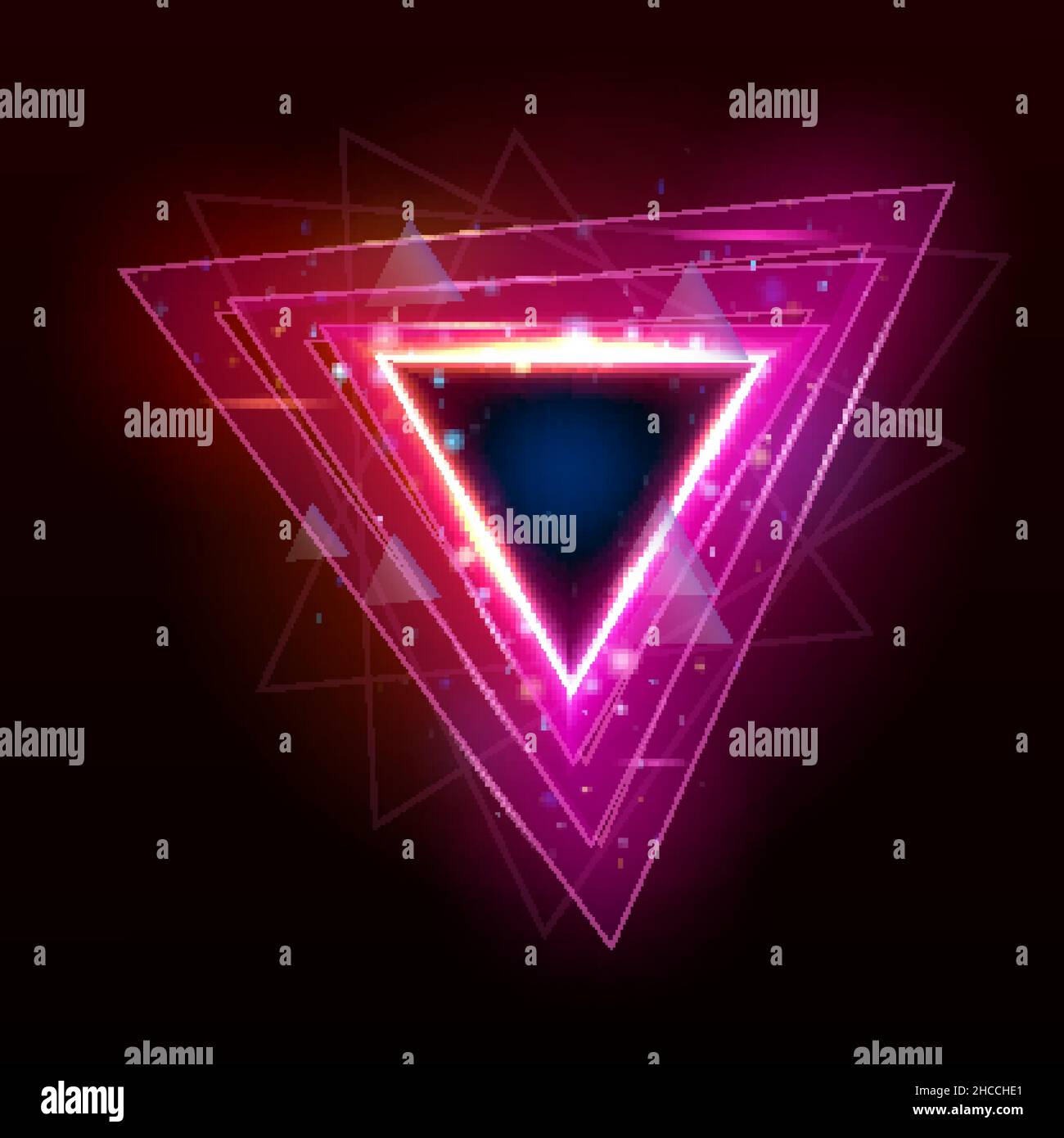 Night Club Glowing Decoration Triangle Form Vector Stock Vector Image ...