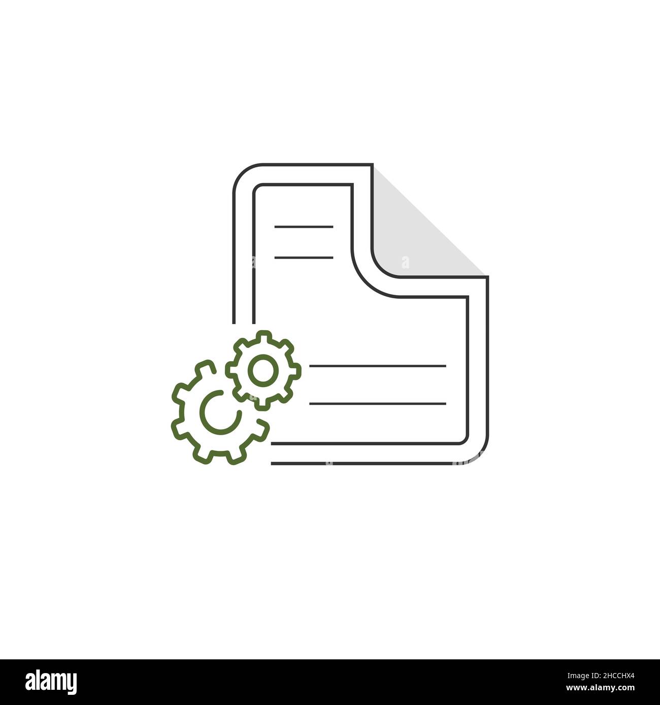 Document and gear icon. Project management concept line style ...