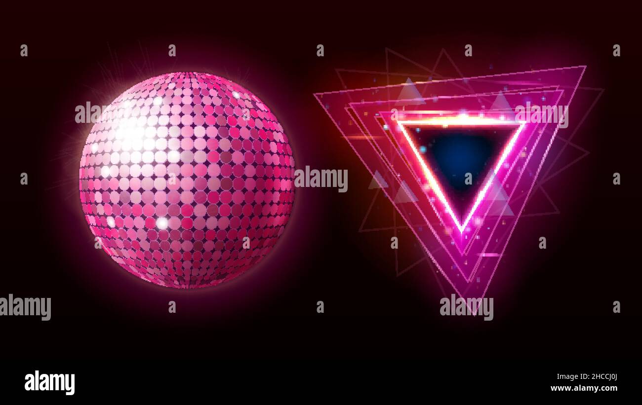 Night Club Disco Ball And Lamp Tools Set Vector Stock Vector Image ...