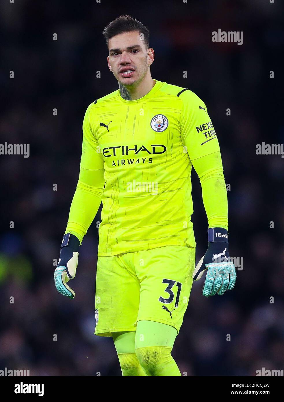 Manchester City goalkeeper Ederson during the Premier League match at ...
