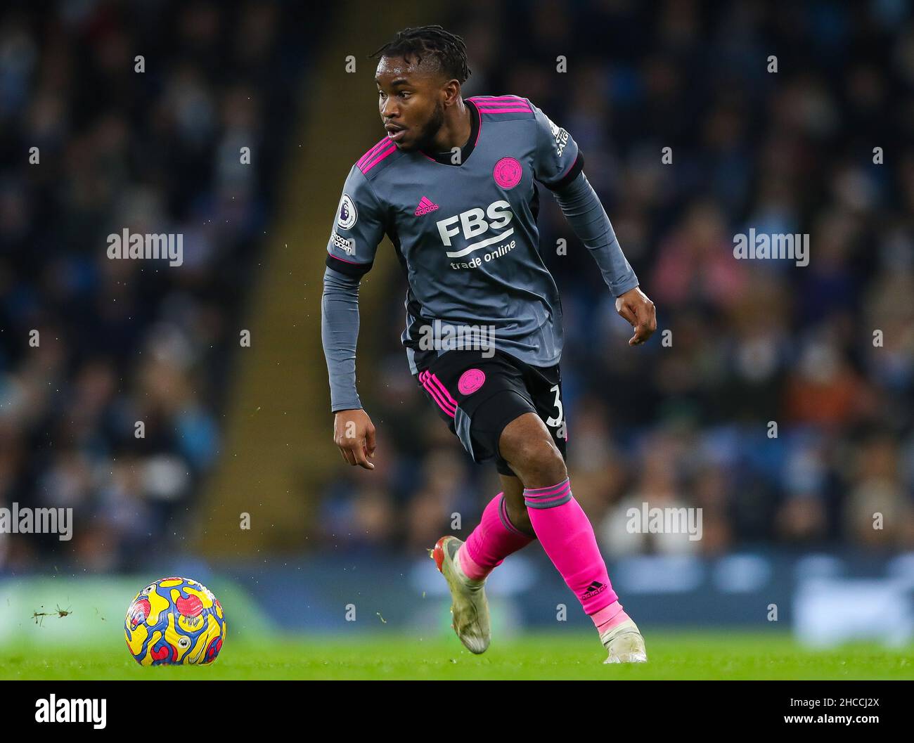 Leicester City's Ademola Lookman during the Premier League match at The Etihad Stadium ...