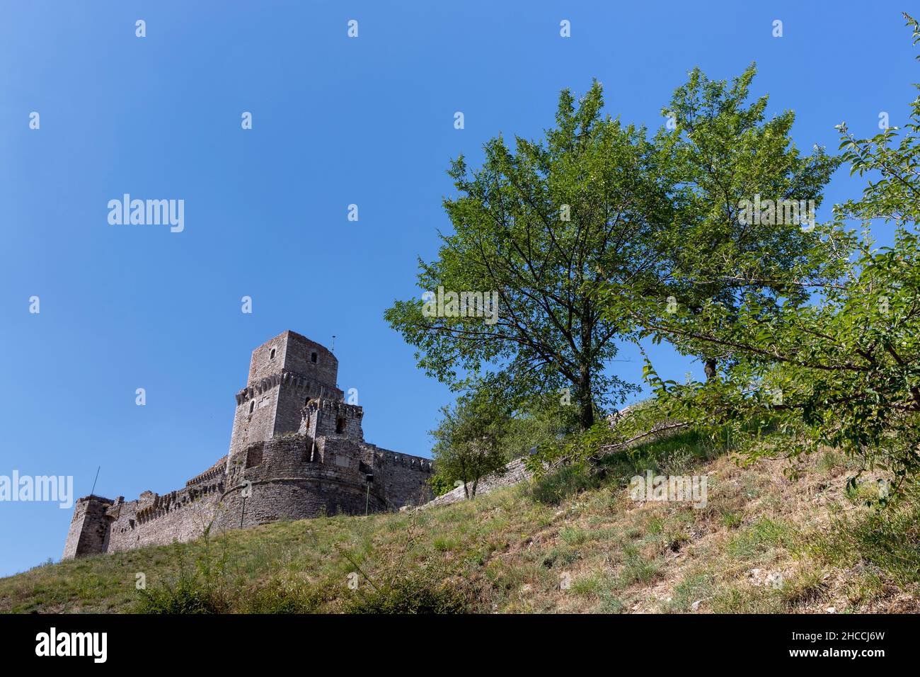 Assisi, Italy. 01st Aug, 2019. Assisi, Umbria, Italy. Major fortress ...