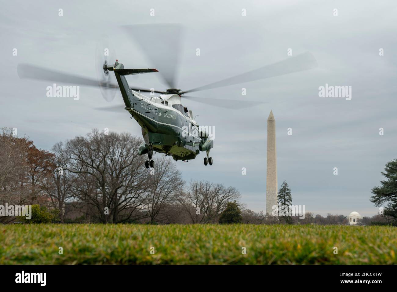 Marine One carrying U.S. President Joe Biden and First Lady Jill Biden ...