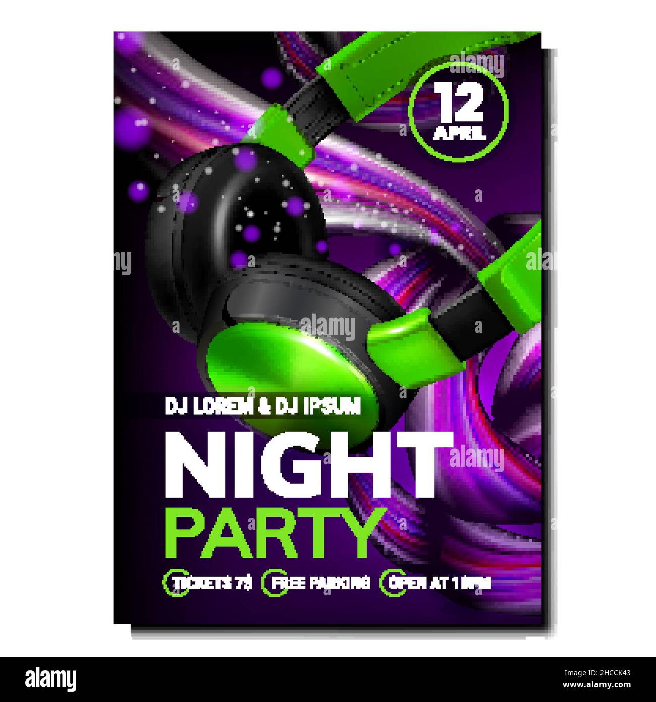 Night club dj poster vector Stock Vector Image & Art - Alamy