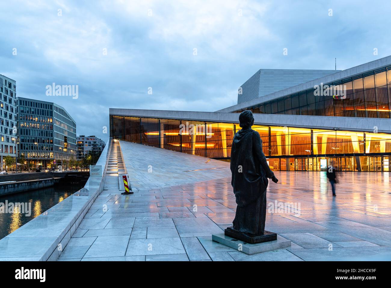 Oslo, Norway - August 10, 2019: Exterior view of Opera house in Oslo ...