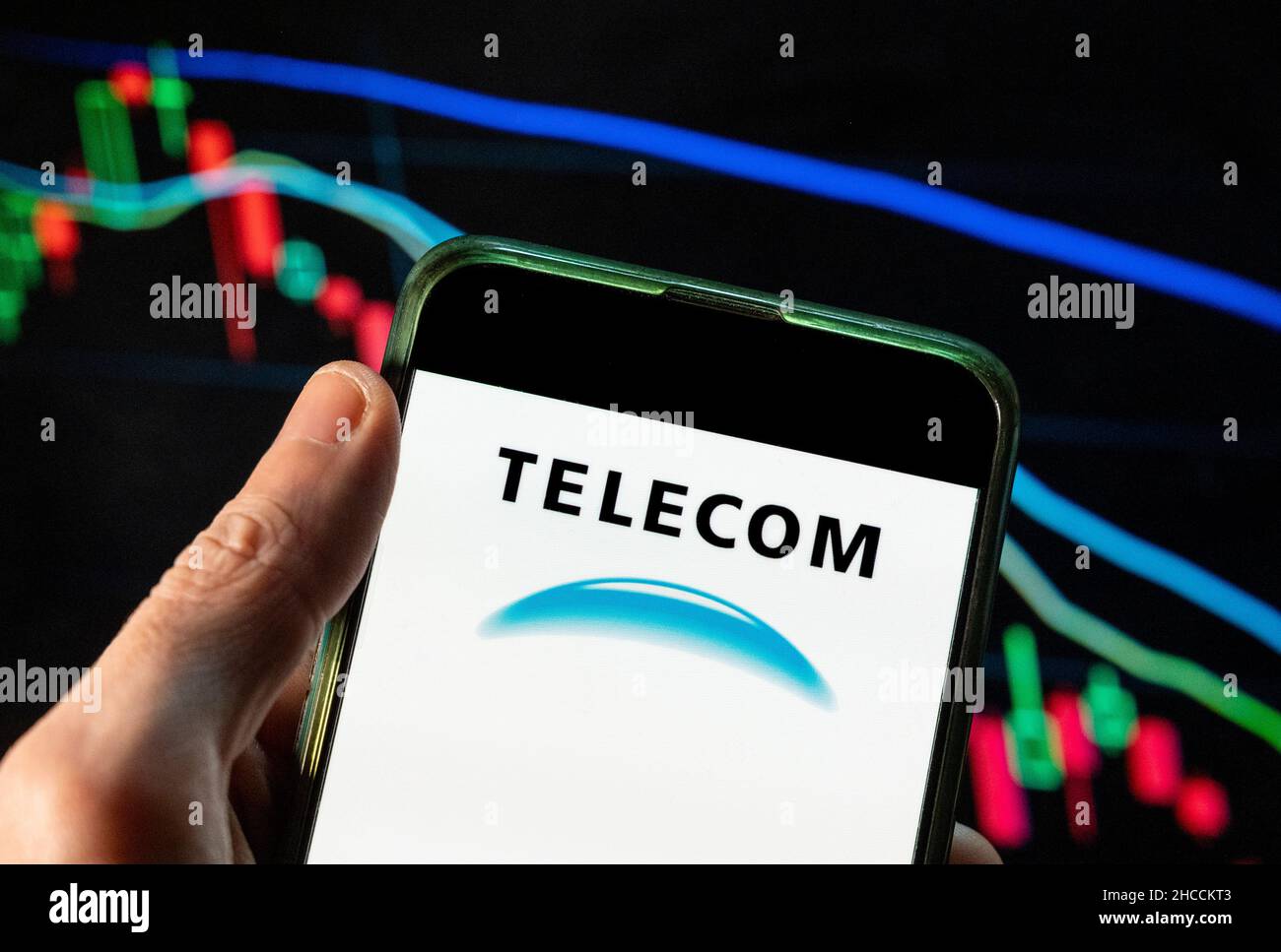 In this photo illustration the Argentinian telephone company Telecom ...