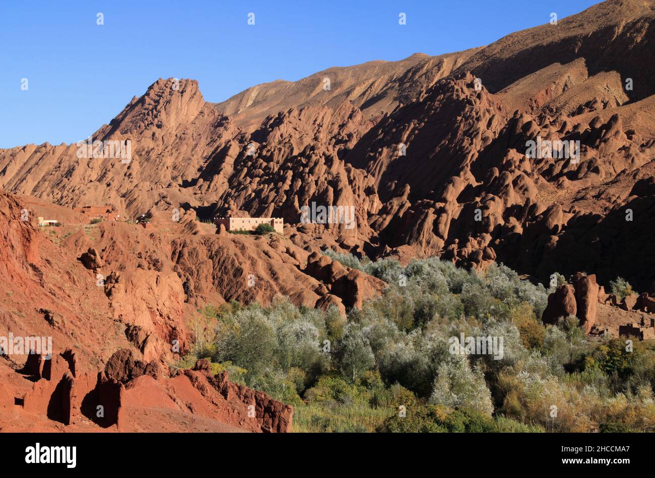 Skoura, Ouarzazate, Morocco. Mountain pass with a dramatic landscape in ...