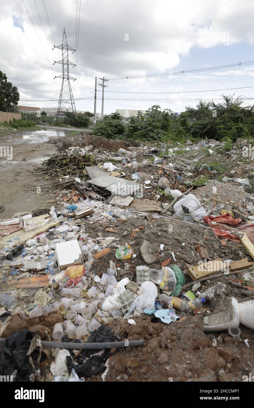feira de santana, bahia, brazil - may 15, 2019: garbage accumulated in streets in the city of ...
