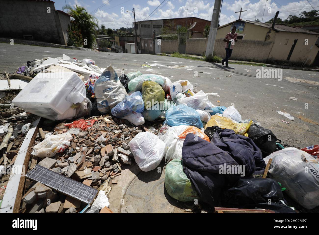 simoes filho, bahia, brazil - april 24, 2019: garbage accumulated in streets in the city of ...
