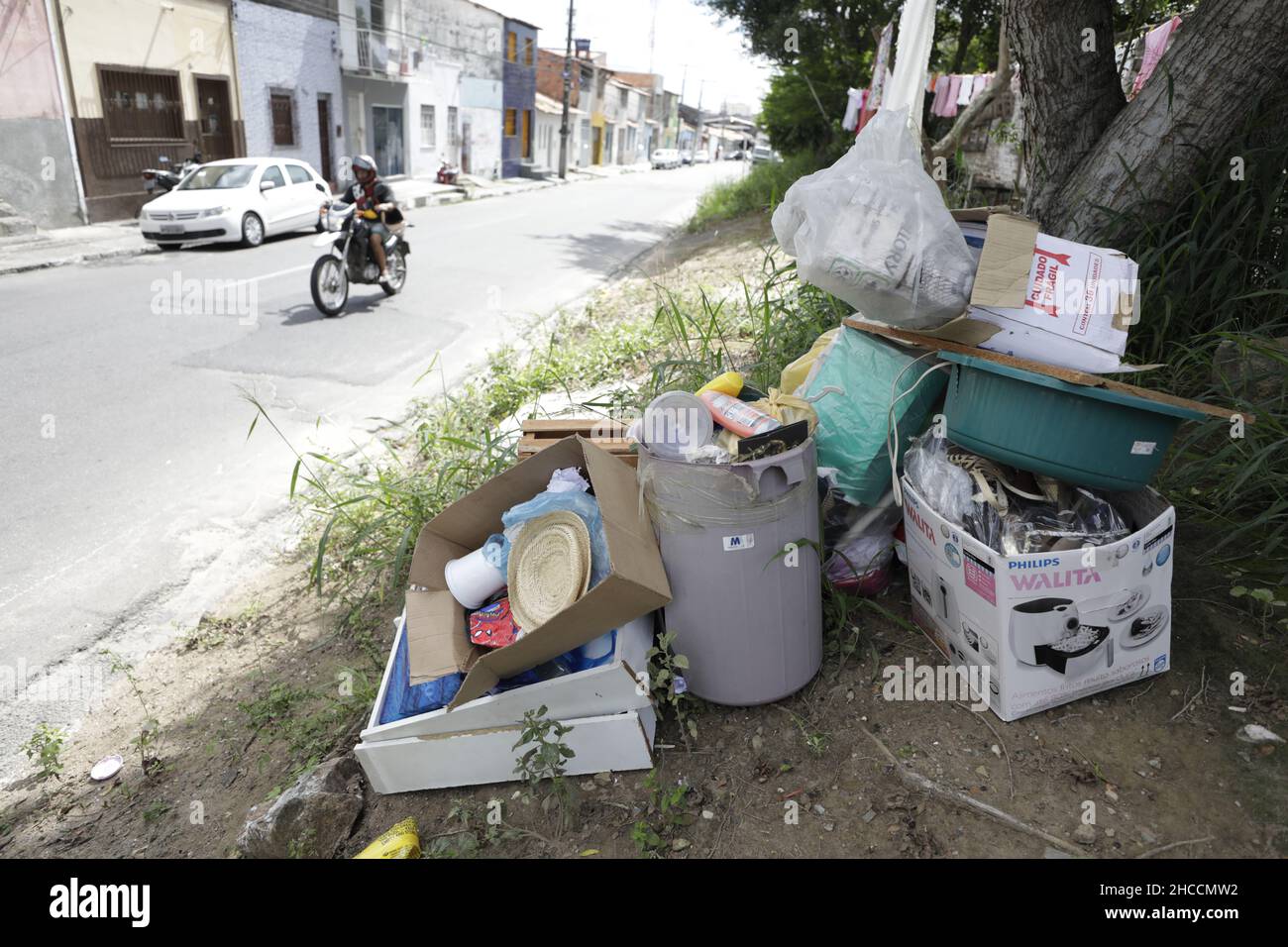 feira de santana, bahia, brazil - may 15, 2019: garbage accumulated in streets in the city of ...