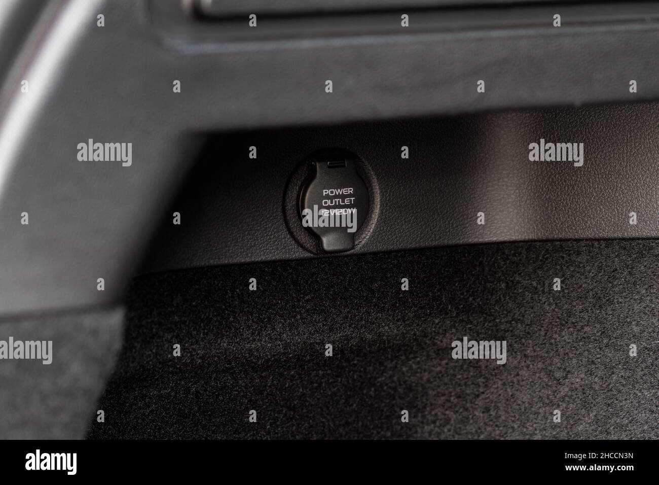 Modern car outlet socket. Closed 12V power outlet socket Stock Photo ...