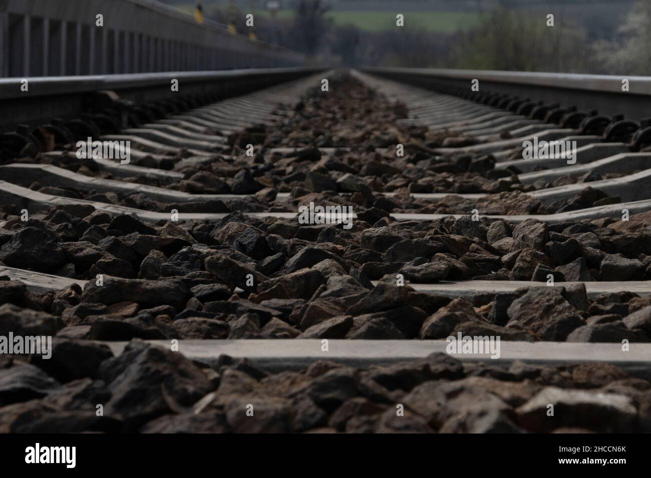 Closeup shot train tracks hi-res stock photography and images - Alamy