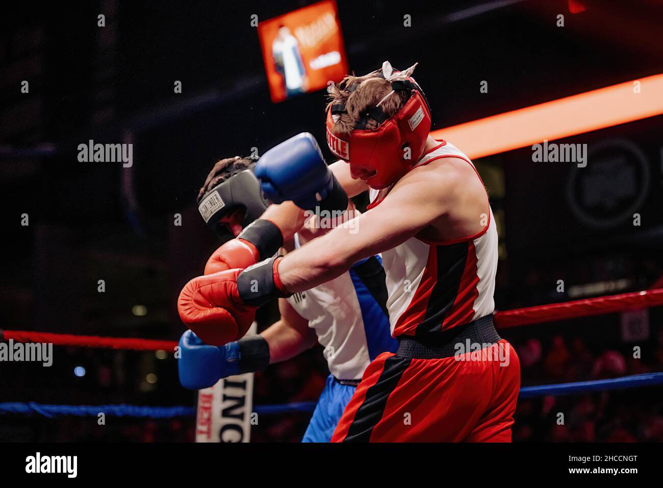 Amateur boxing match in Omaha, Nebraska, USA Stock Photo - Alamy