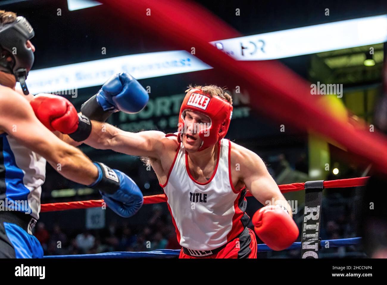 Amateur boxing match in Omaha, Nebraska, USA Stock Photo - Alamy