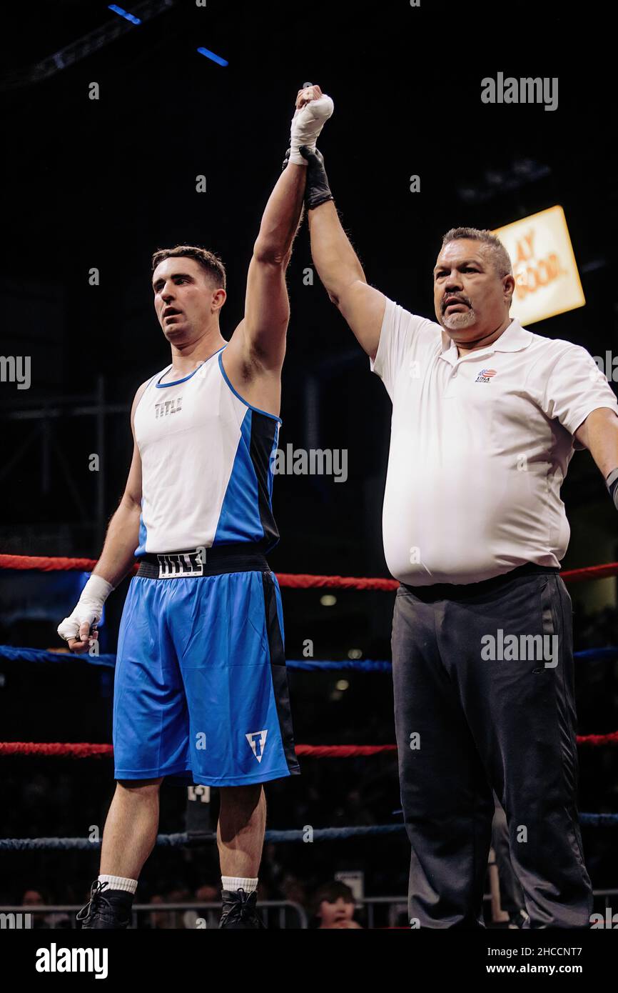 Amateur boxing match in Omaha, Nebraska, USA Stock Photo - Alamy