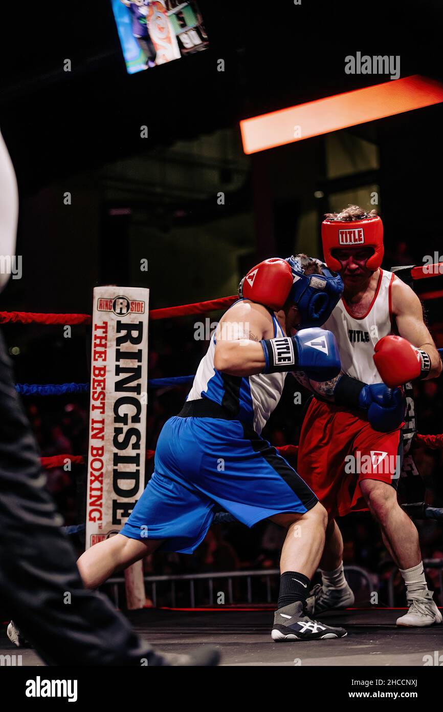 Amateur boxing match in Omaha, Nebraska, USA Stock Photo - Alamy