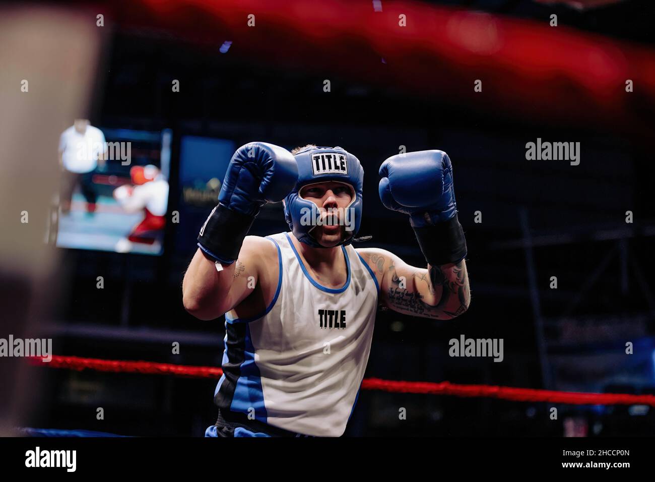 Amateur boxing match in Omaha, Nebraska, USA Stock Photo - Alamy