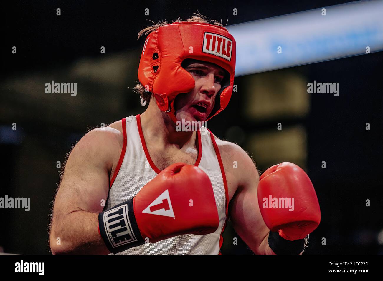 Amateur boxing match in Omaha, Nebraska, USA Stock Photo - Alamy