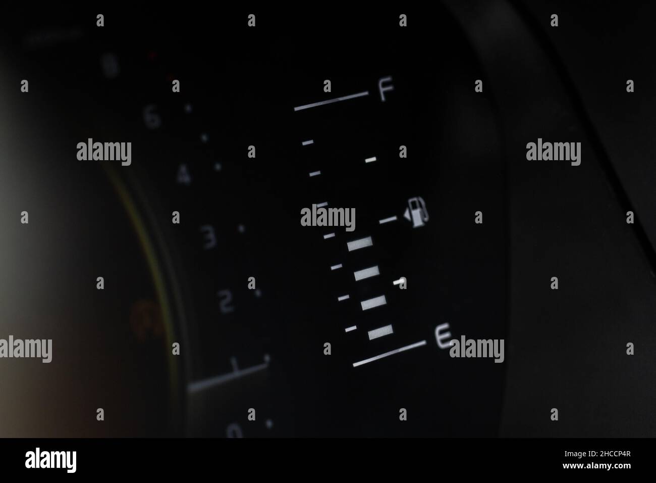 Fuel gauge close up. Car fuel dashboard details Stock Photo - Alamy