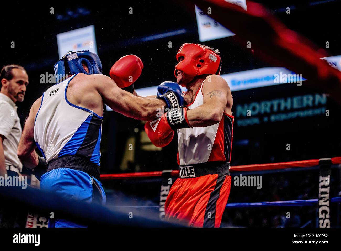 Amateur boxing match in Omaha, Nebraska, USA Stock Photo - Alamy