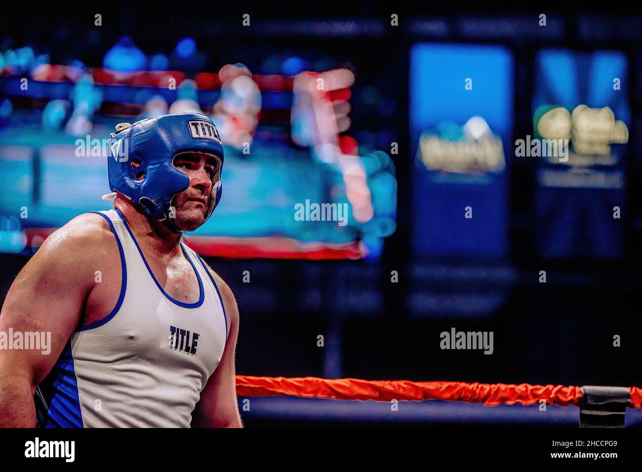 Amateur boxing match in Omaha, Nebraska, USA Stock Photo - Alamy