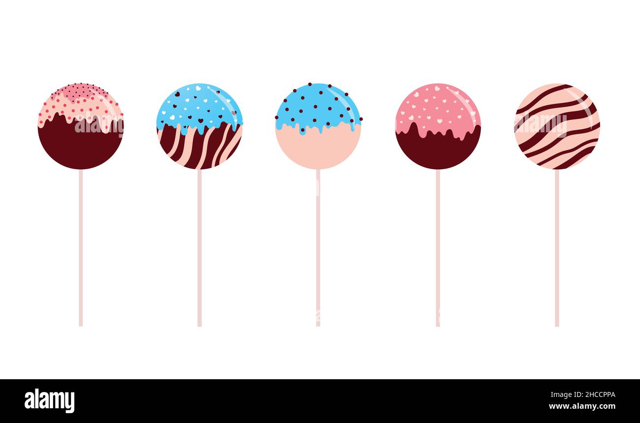Vector icon set with cake pops. Cartoon style Stock Vector Image & Art ...