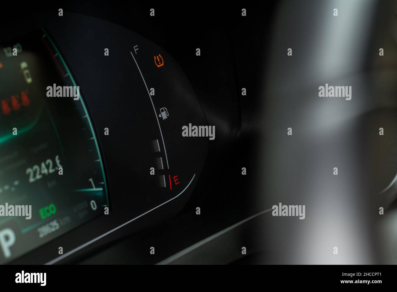 Fuel gauge close up. Car fuel dashboard details Stock Photo - Alamy