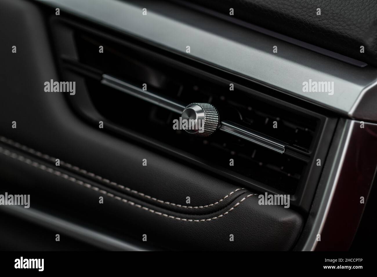 Car air conditioning close up view. The air conditioner flow inside the ...