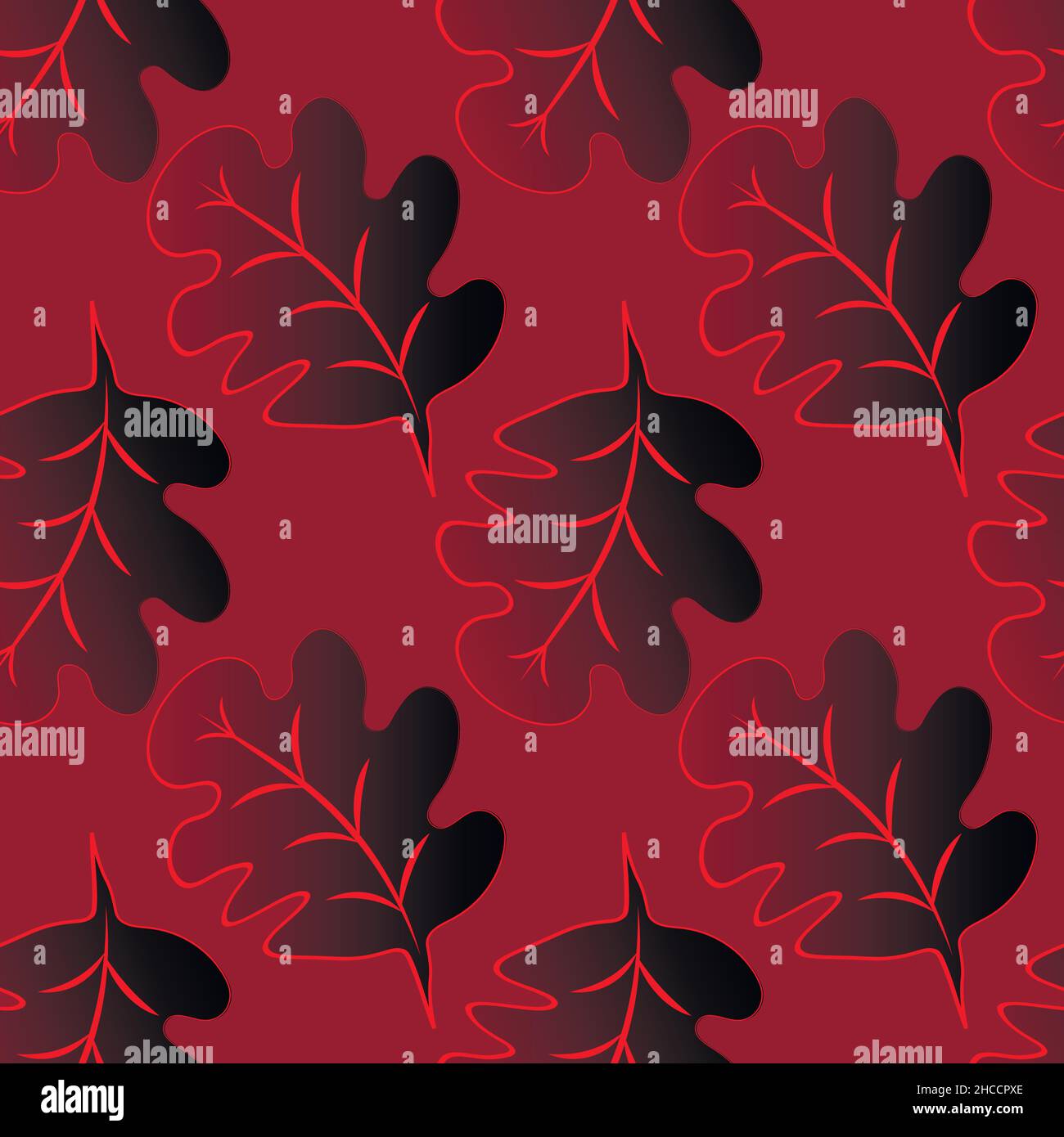 Seamless pattern on a square background - oak leaves - abstraction ...