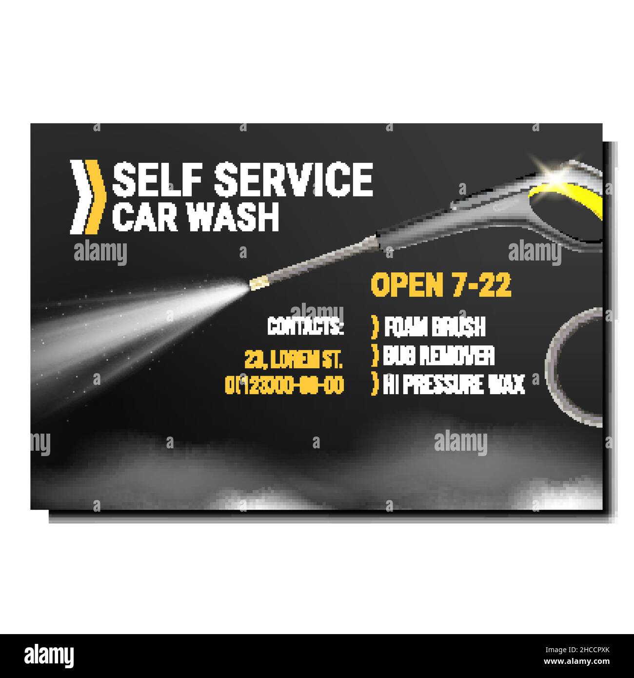 Car Wash Self Service Promotion Poster Vector Stock Vector Image & Art ...