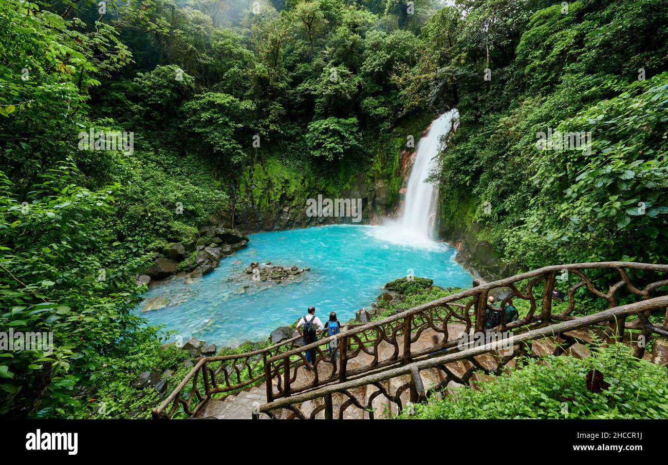 Catarata Río Celeste, waterfall of blue river Rio Celeste, Parque ...