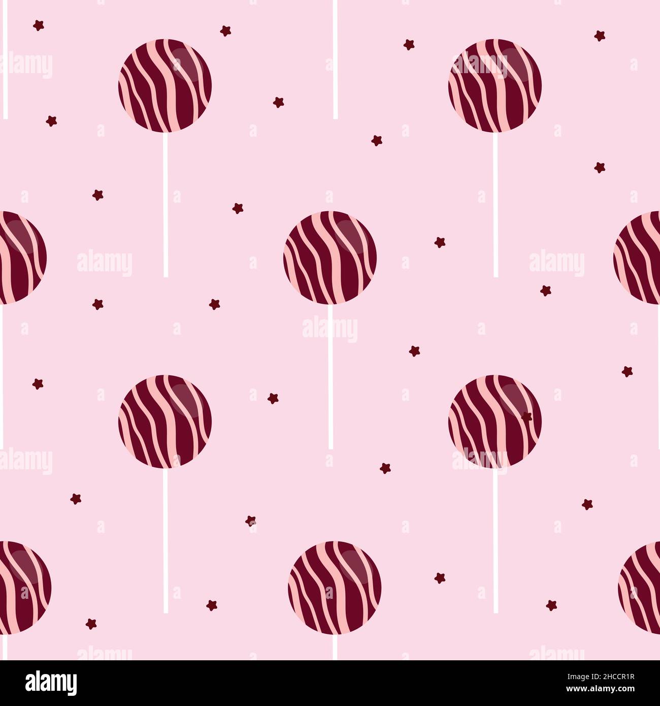 Chocolate cake pops. Vector seamless pattern in flat design Stock ...