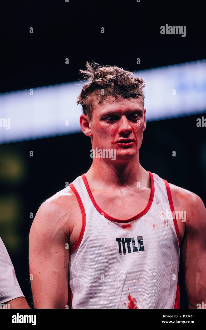 Amateur boxing match in Omaha, Nebraska, USA Stock Photo - Alamy