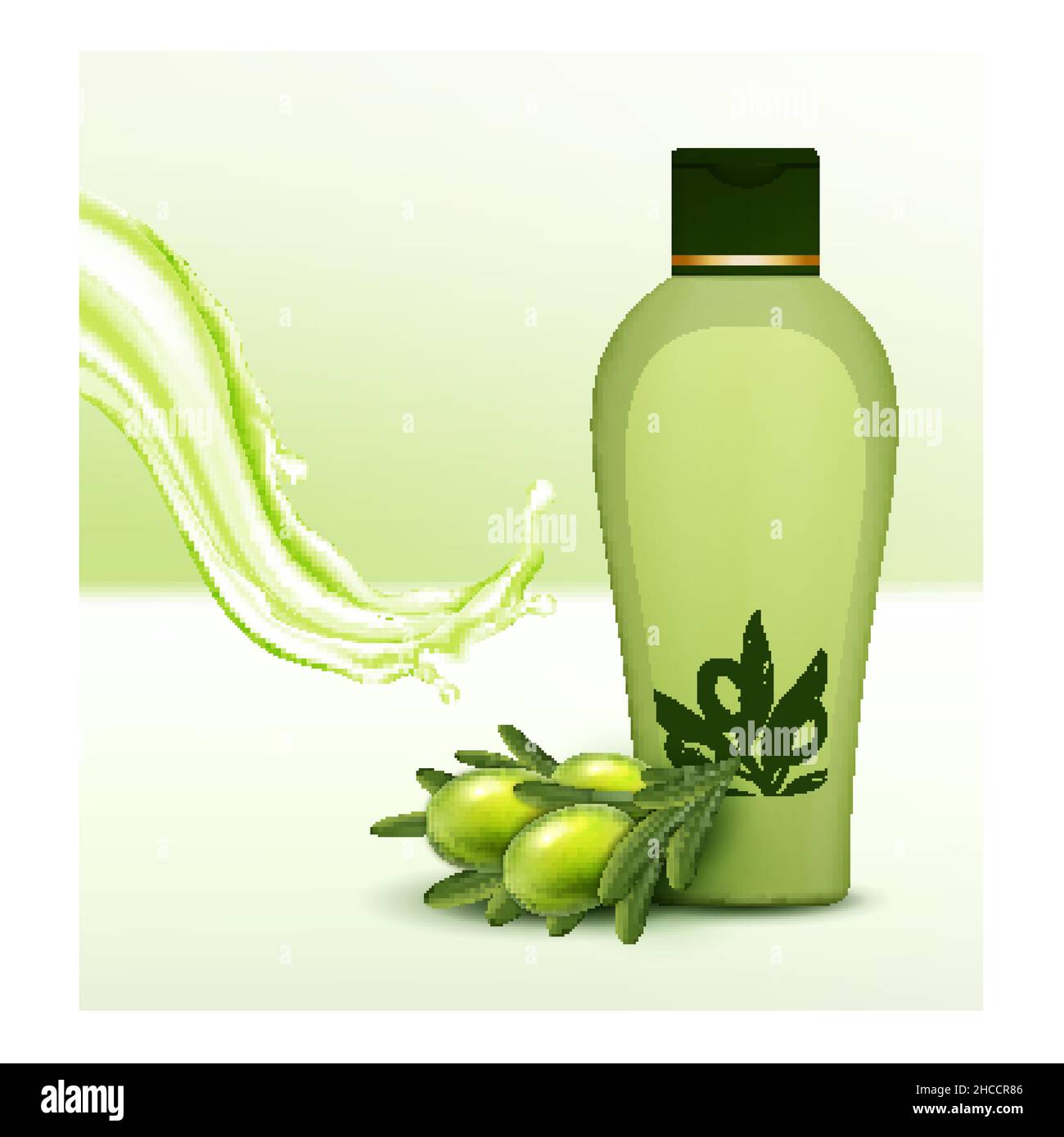 Olive Oil Shampoo Creative Promotion Banner Vector Stock Vector Image ...