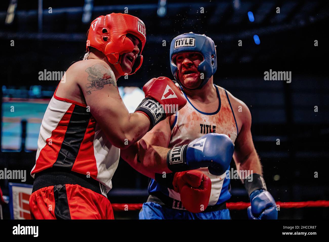 Amateur boxing match in Omaha, Nebraska, USA Stock Photo - Alamy