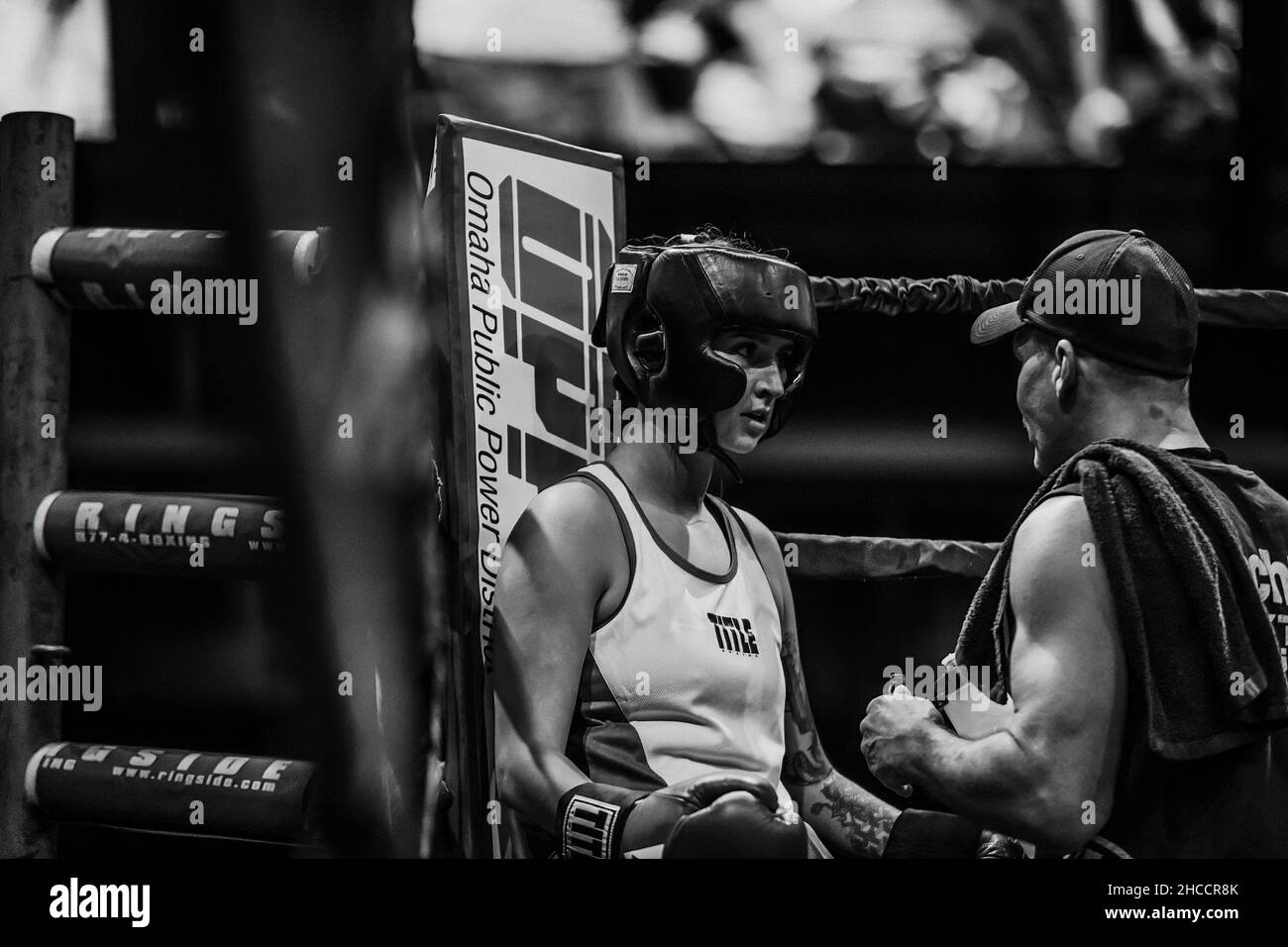 Amateur boxing match in Omaha, Nebraska, USA Stock Photo - Alamy