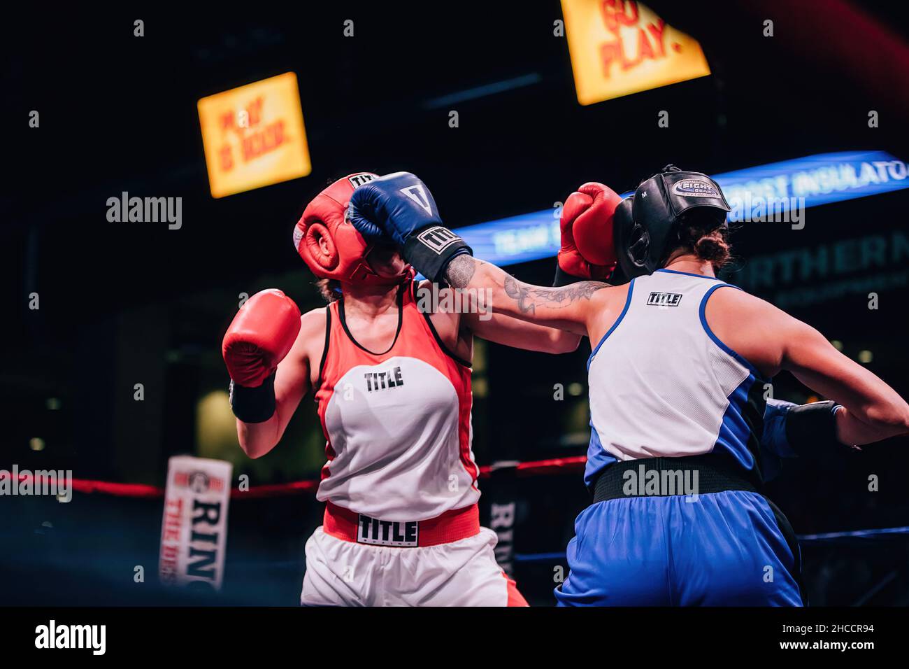 Amateur boxing match in Omaha, Nebraska, USA Stock Photo - Alamy