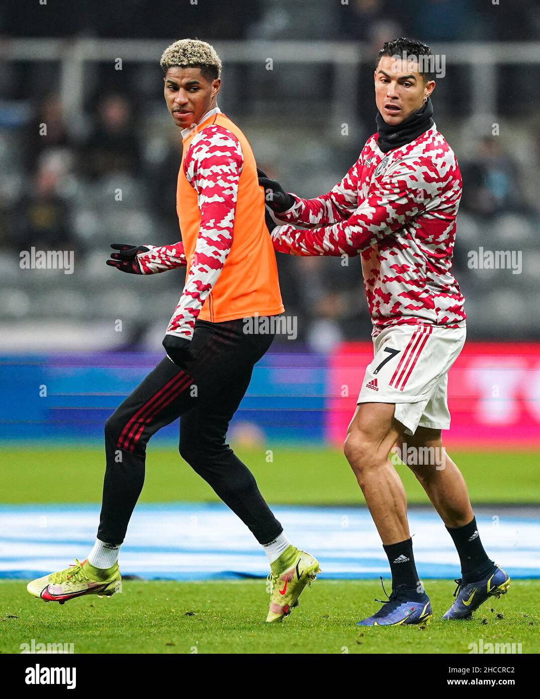 Manchester United's Marcus Rashford (left) and Manchester United's ...