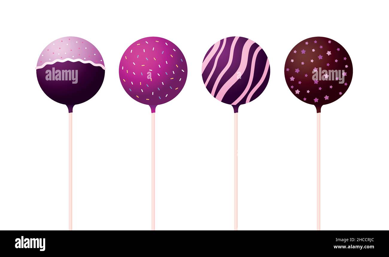 Cake pops. Vector illustration in realistic style Stock Vector Image ...