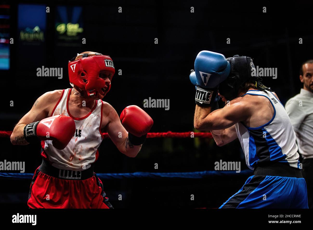 Amateur boxing match in Omaha, Nebraska, USA Stock Photo - Alamy