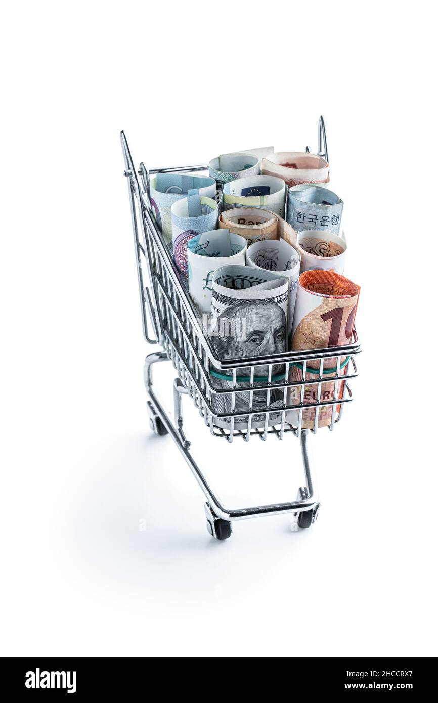 a conceptual collage of secure multi currency basket banking Stock ...