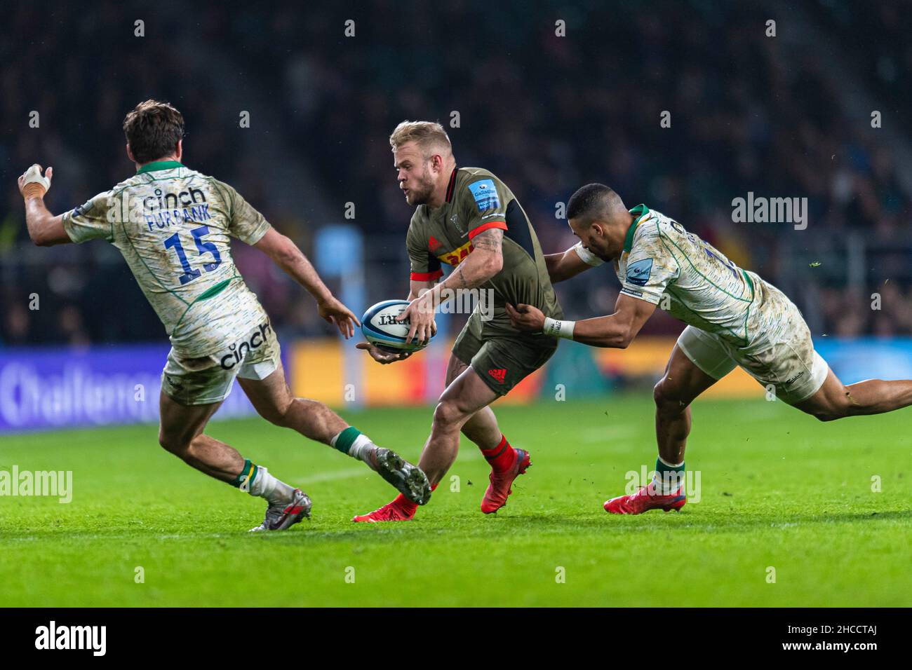 LONDON, UNITED KINGDOM. 27th, Dec 2021. Tyrone Green of Harlequins in ...