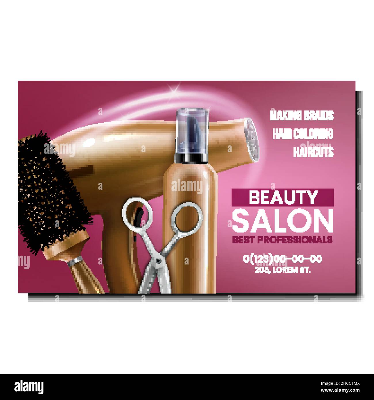 Beauty Salon Service Promotional Banner Vector Stock Vector Image & Art ...