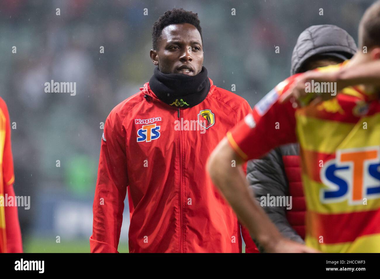 Warsaw, Poland. 28th Nov, 2021. Godfrey Stephen of Jagiellonia seen ...