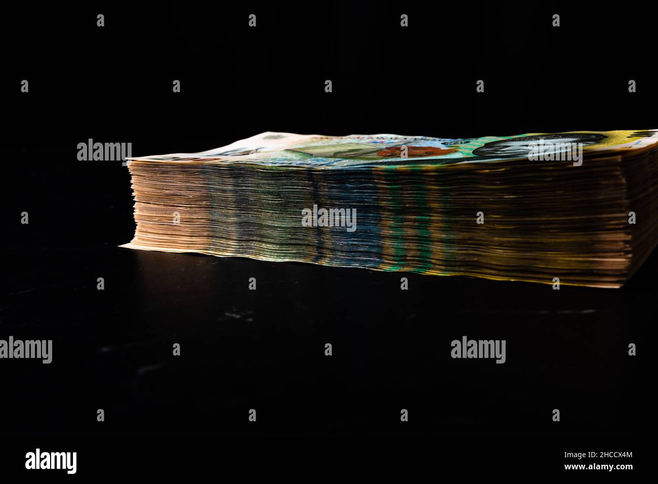 Stack of LEI Romanian money. RON Leu Money European Currency Stock ...