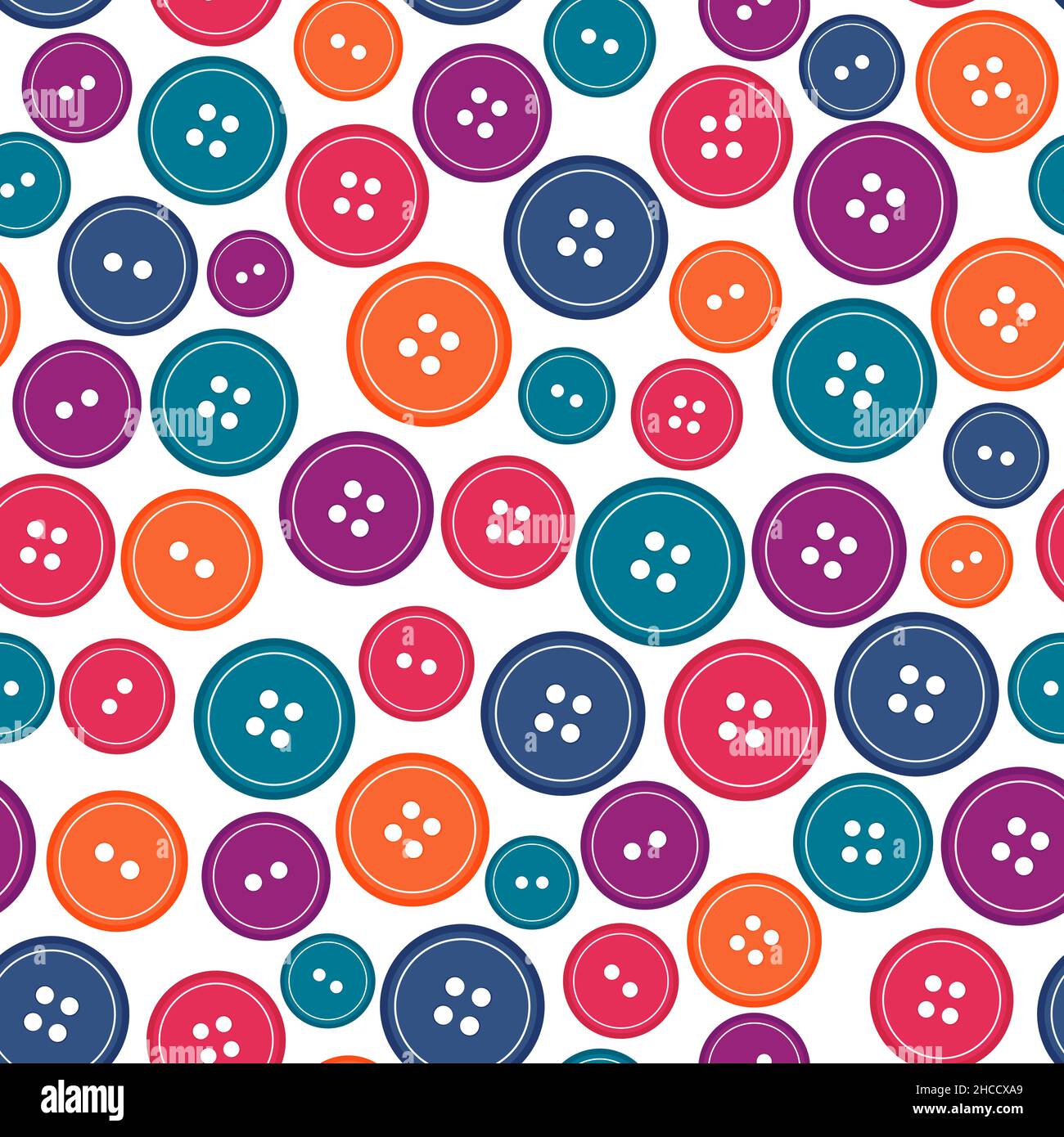 Seamless Pattern With Sewing Buttons Vector Illustration Stock Vector