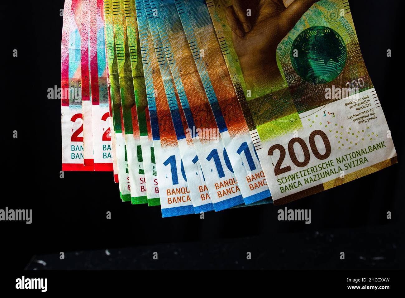 Swiss franc banknote. CHF currency, world money concept Stock Photo - Alamy