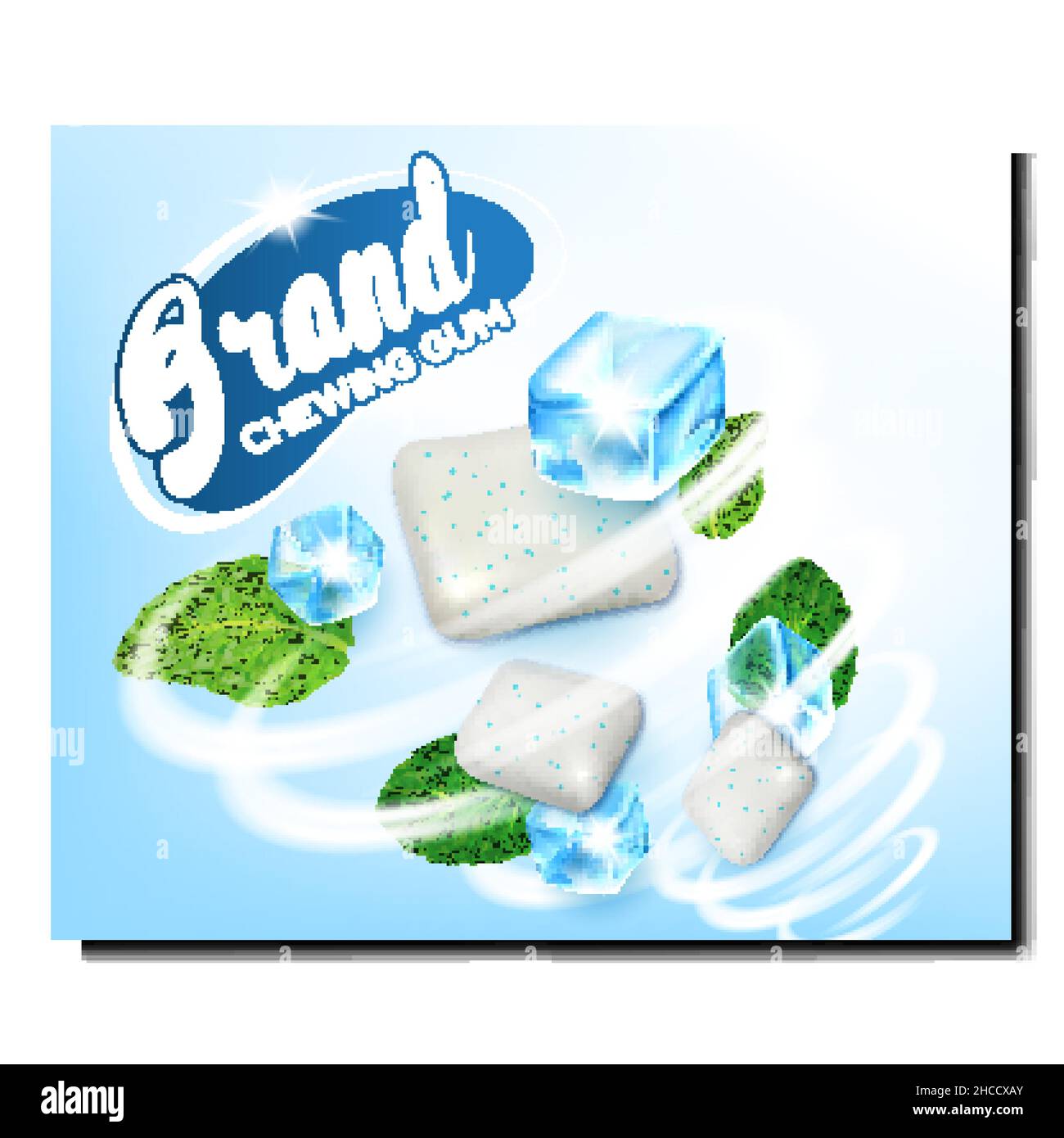 Chewing Gum Aromatic Creative Promo Banner Vector Stock Vector Image ...
